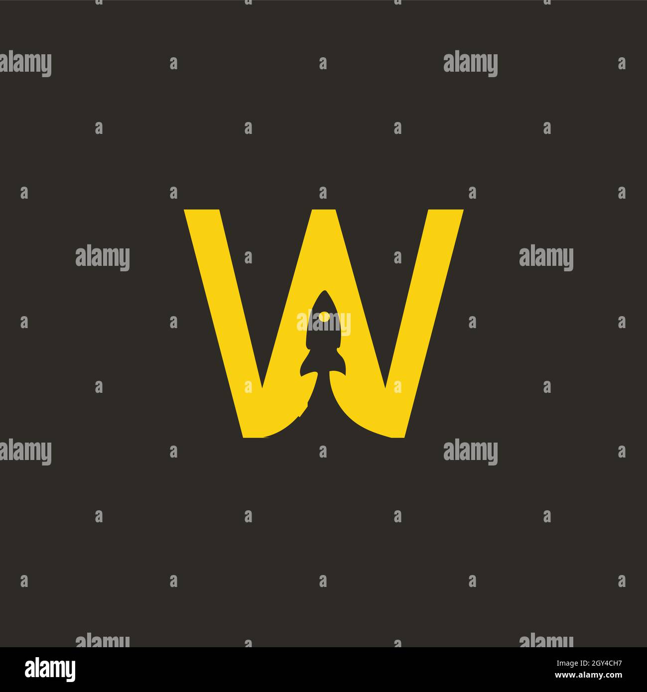 LETTERS W OR w LOGO DESIGN WITH NEGATIVE SPACE EFFECT FOR ILLUSTRATION ...