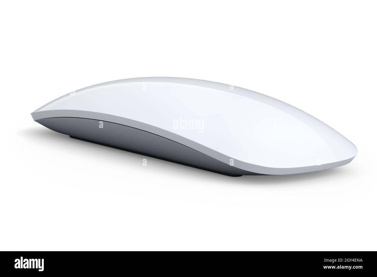 Realistic white computer mouse with touch isolated on white background ...