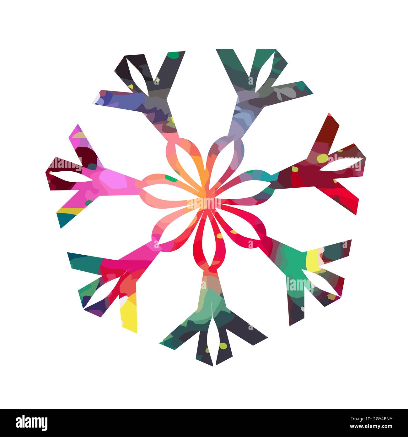 Multi-colored beautiful snowflake object. Vector illustration Stock ...