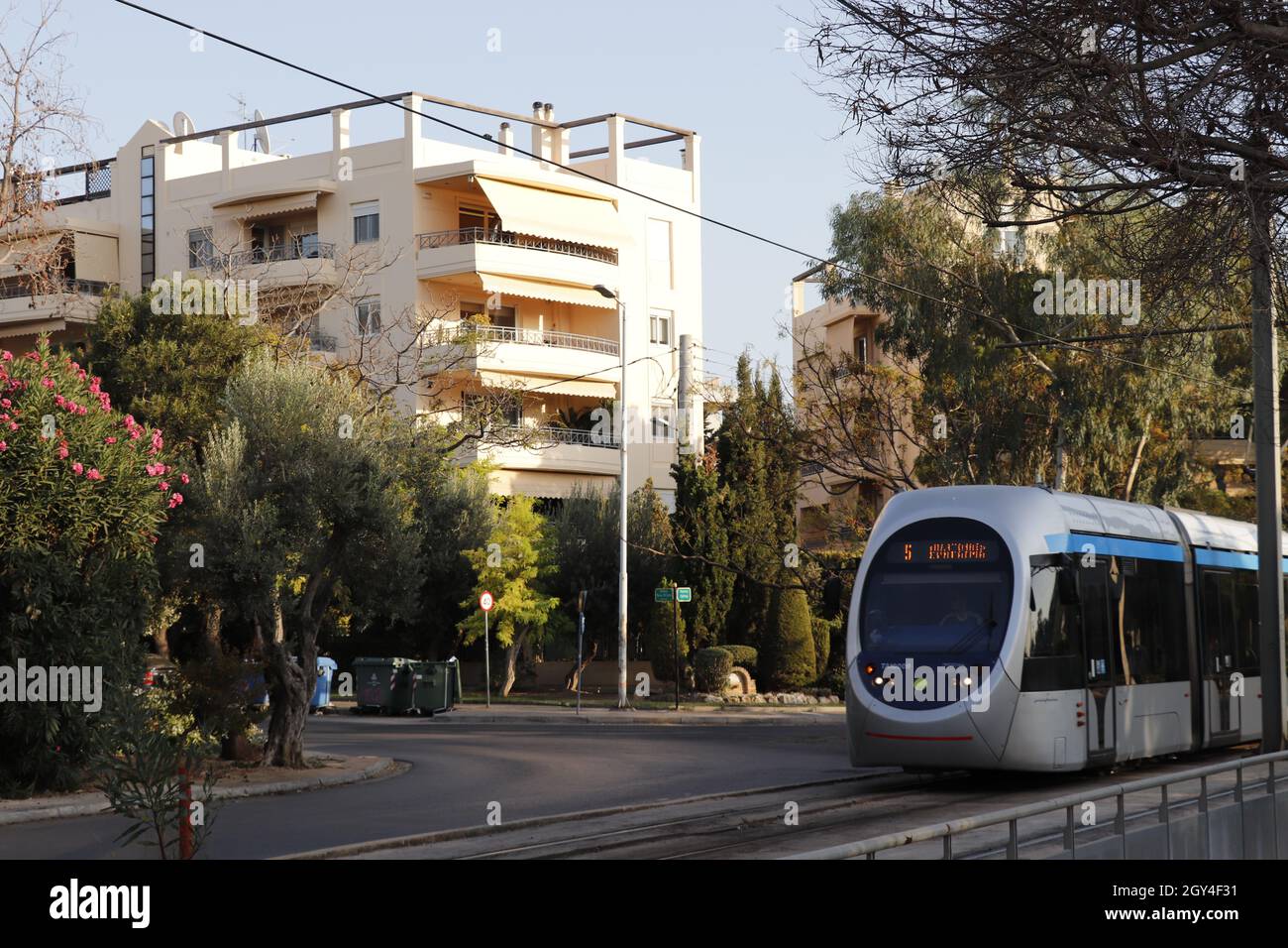 Athens Tram Line Stock Photo - Alamy