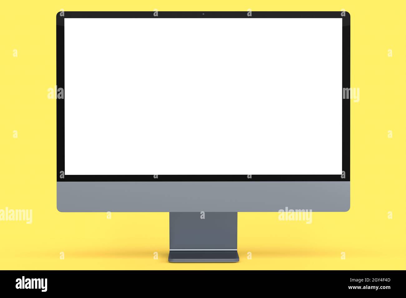 Realistic grey computer screen display with keyboard and mouse isolated ...