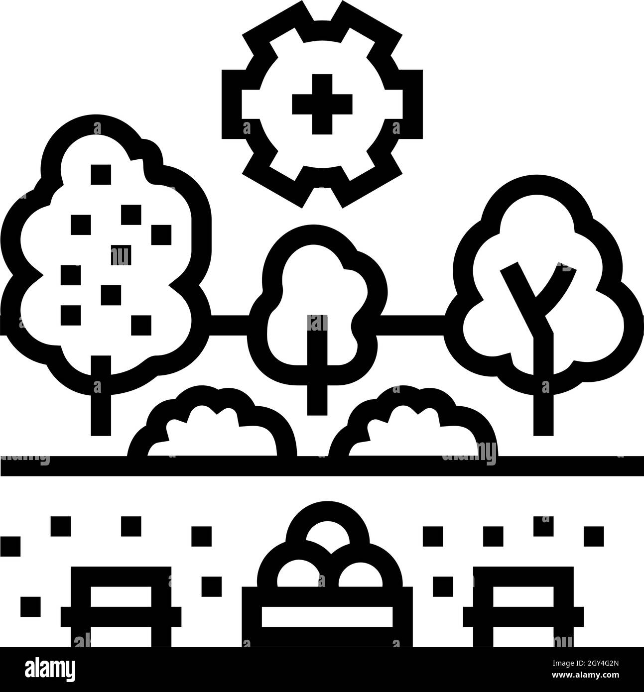 landscape development services line icon vector illustration Stock ...