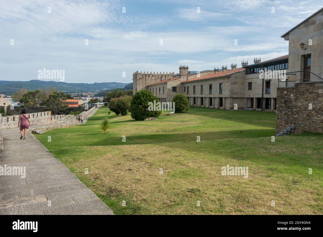 Luxury Parador hotel of Baiona within the Monterreal Castle, Galicia ...