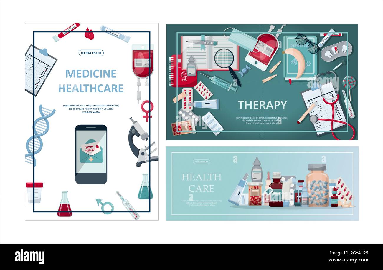 Vector medical banner. Pharmacy template for hospitals, advertising ...