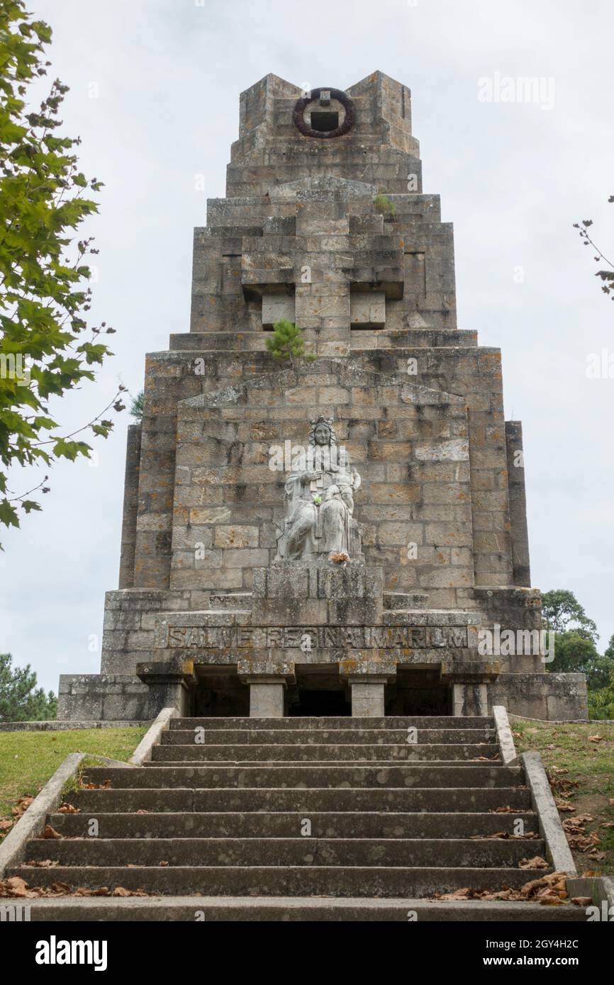 Universal Marine Monument at the view point of Mount Moteferro, Galicia ...