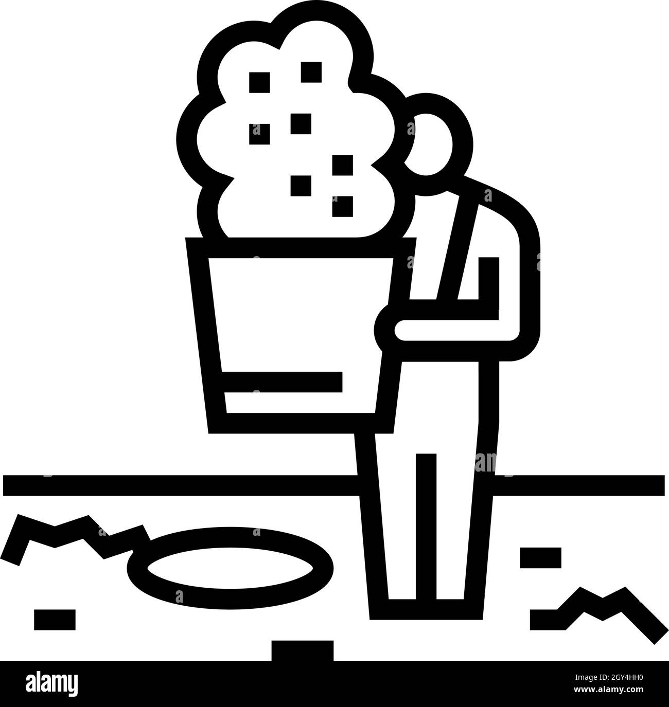 planting service line icon vector illustration Stock Vector Image & Art ...