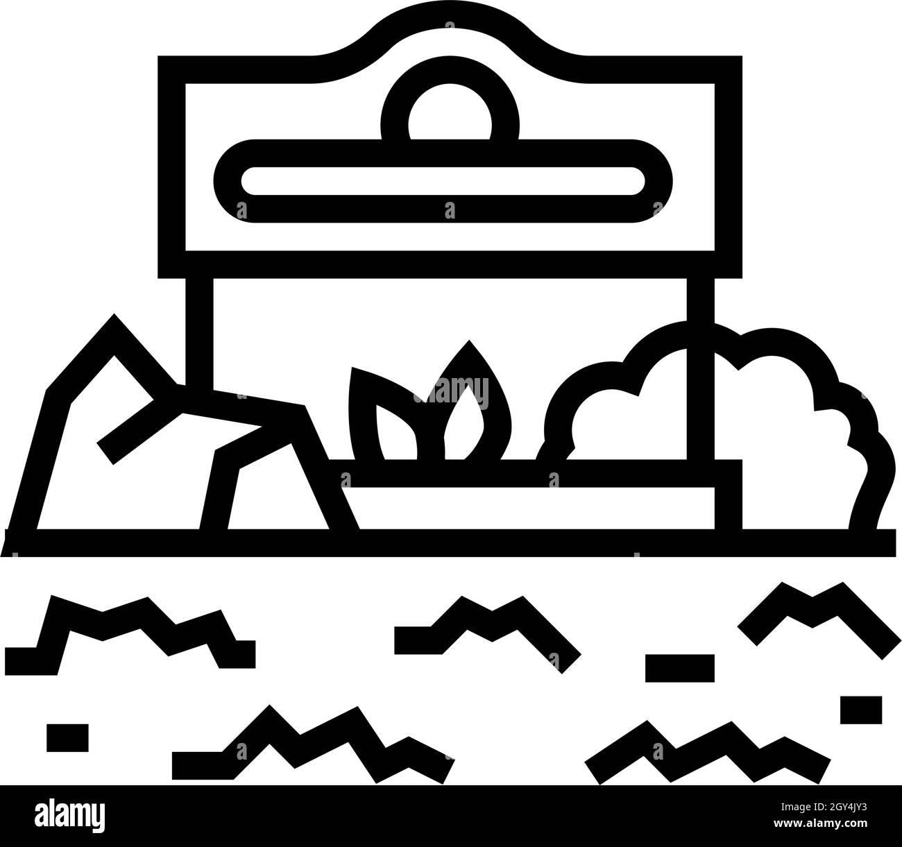 commercial landscape line icon vector illustration Stock Vector Image ...