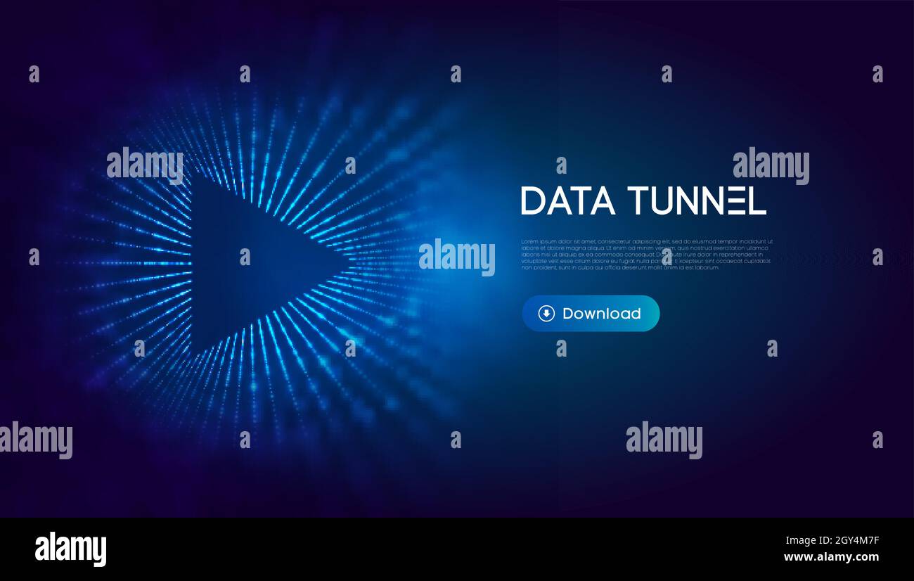 Triangle tunnel big data vector illustration. Abstract digital background. Computer triangle ...