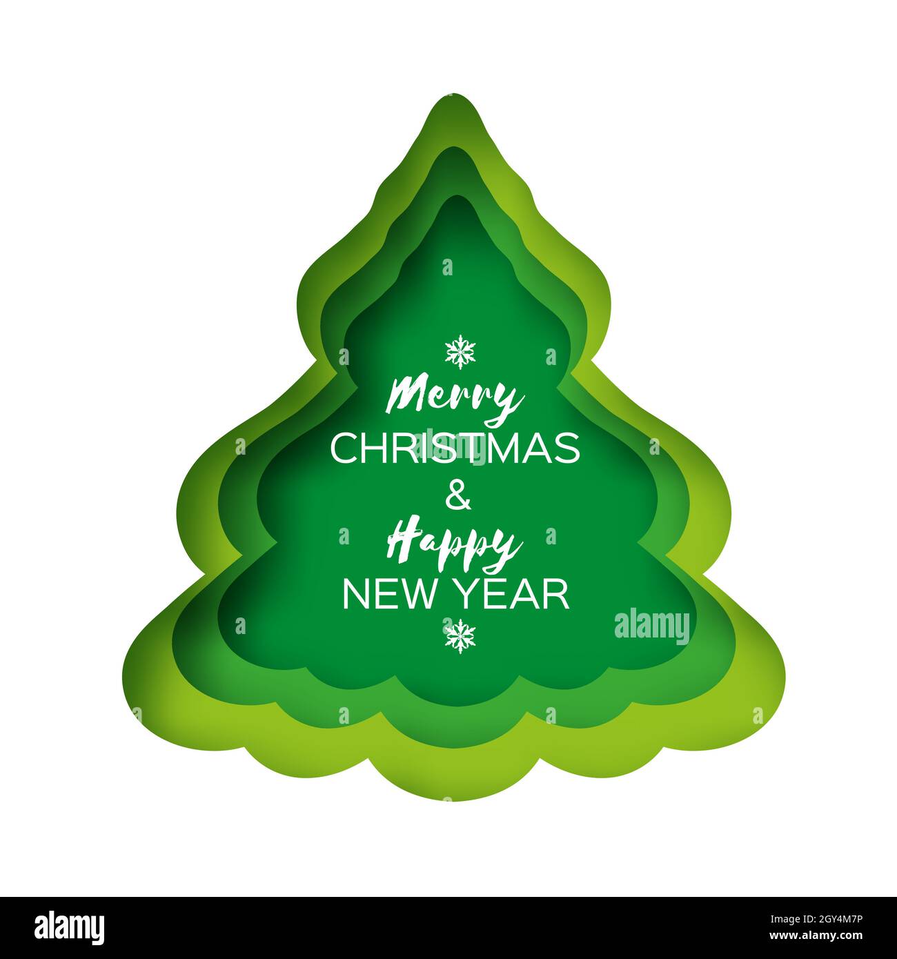 Christmas tree Greeting card. Happy New Year and Merry Christmas ...