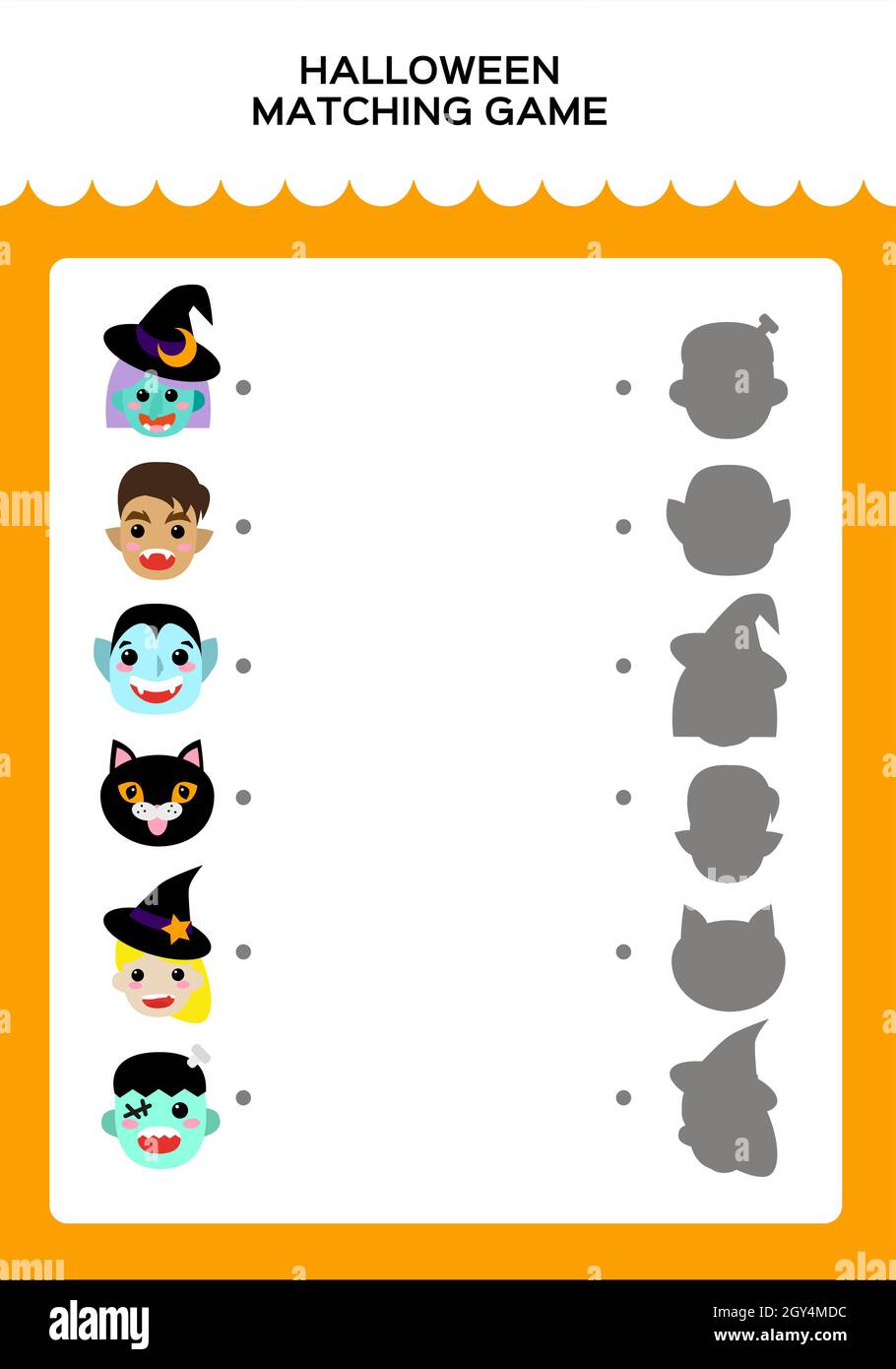 Happy Halloween Matching game for children. Education Game for kids ...