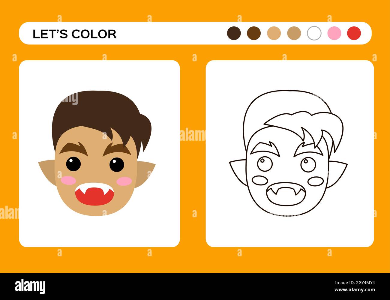 Cartoon Werewolf Monster Cartoon Color Book. Coloring education for ...