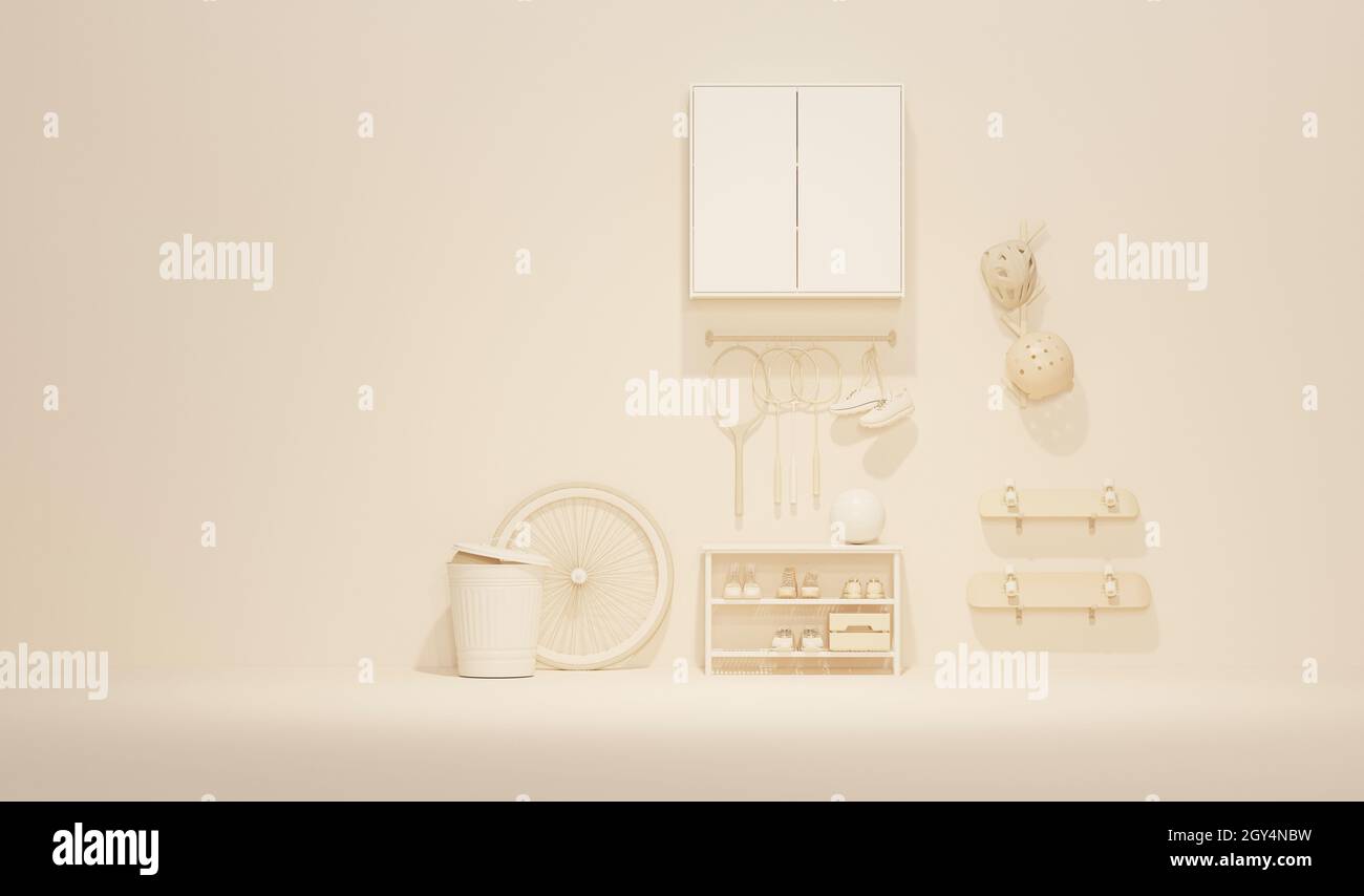 Sport equipment with pastel background. Minimal concept with copy space ...