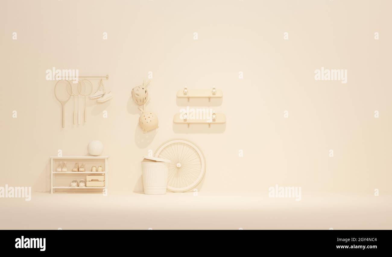 Sport equipment with pastel background. Minimal concept with copy space ...