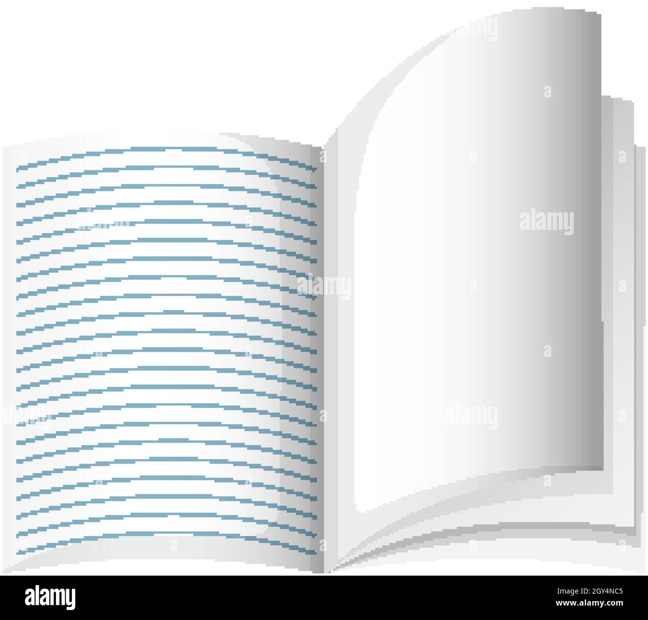 Opened empty notebook o white background illustration Stock Vector ...