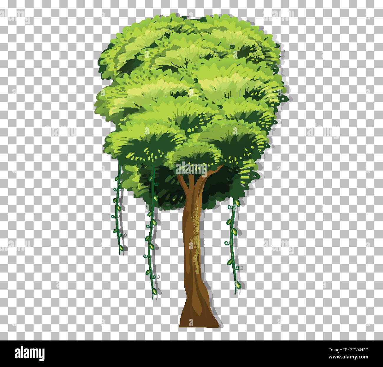 A tree isolated on transparent background illustration Stock Vector ...