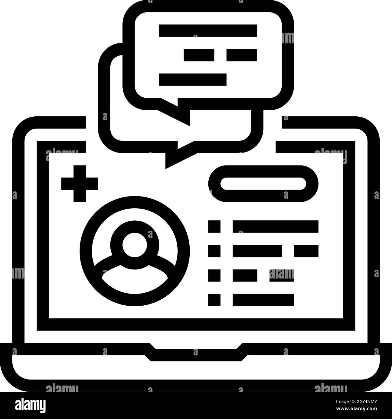 remote consultation line icon vector illustration Stock Vector Image ...