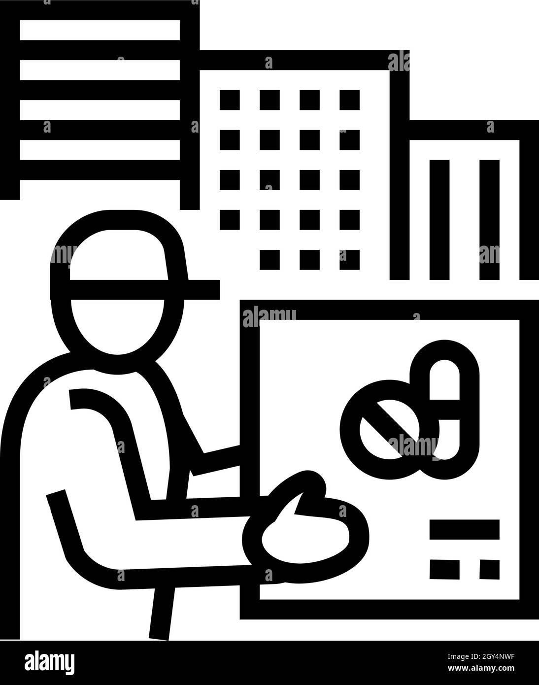 drug delivery line icon vector illustration Stock Vector Image & Art ...