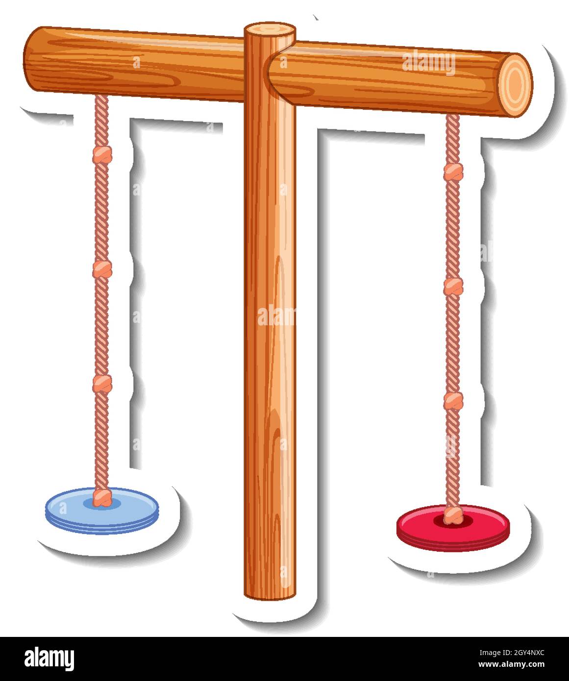 Sticker template with swing for playground isolated illustration Stock ...
