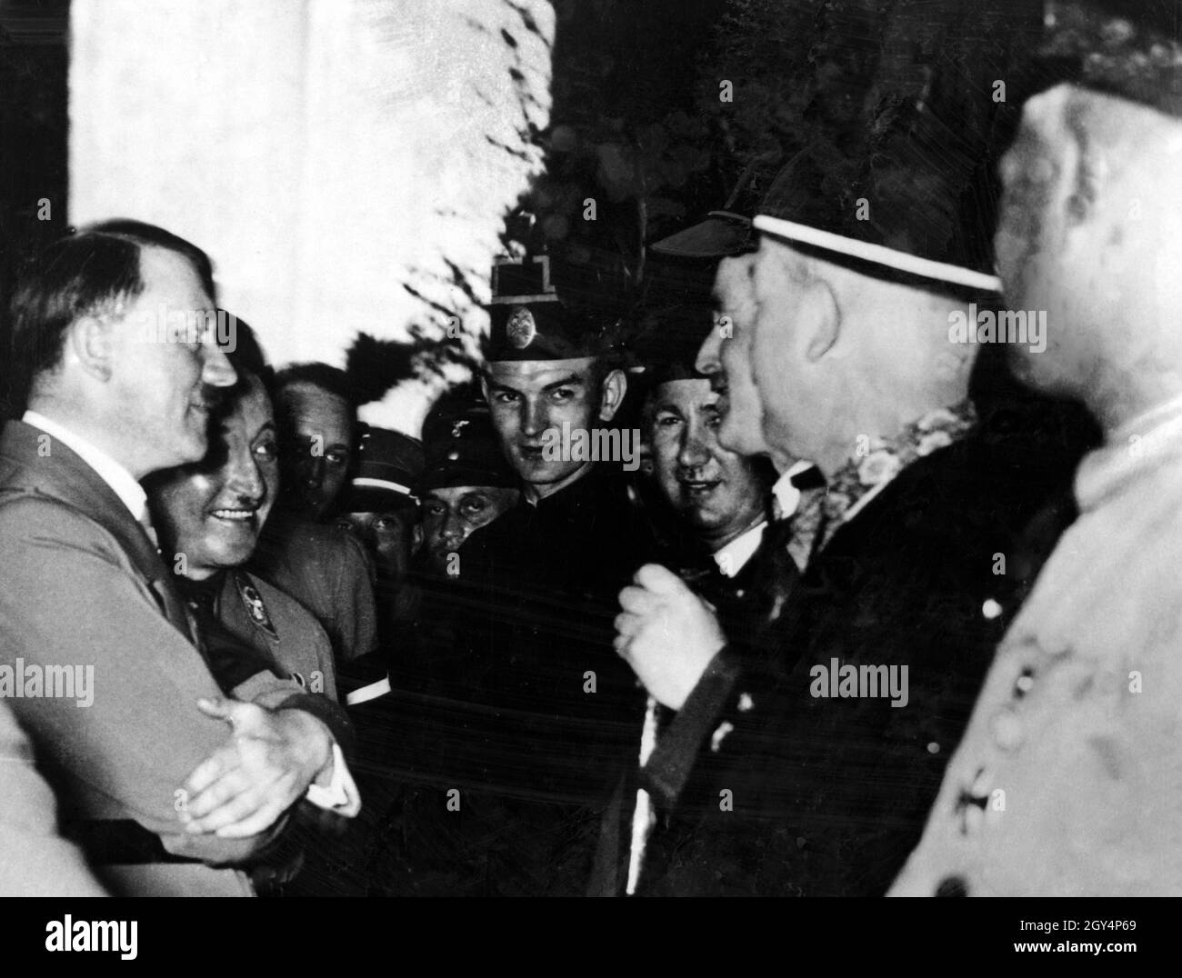 Adolf Hitler as well as Joseph Goebbels and Robert Ley in conversation ...