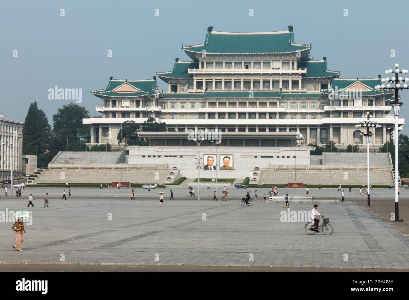 Pyongyang, North Korea - July 29, 2014: Kim Il Sung Square and Grand ...