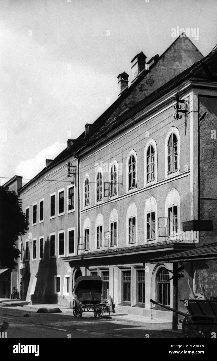 The house where Adolf Hitler was born in Braunau am Inn on the former ...