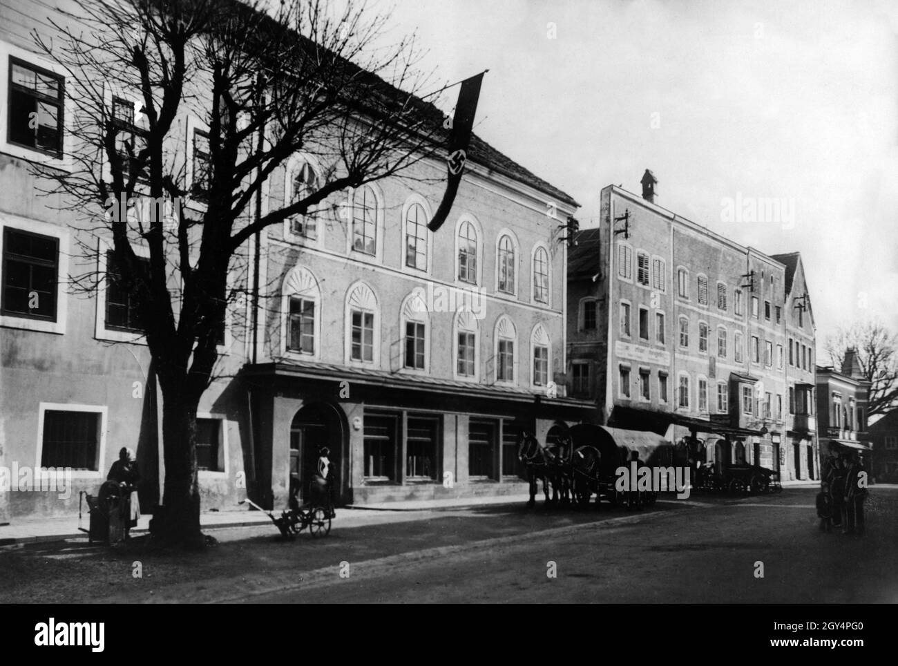 The house where Adolf Hitler was born in Braunau am Inn on the former ...