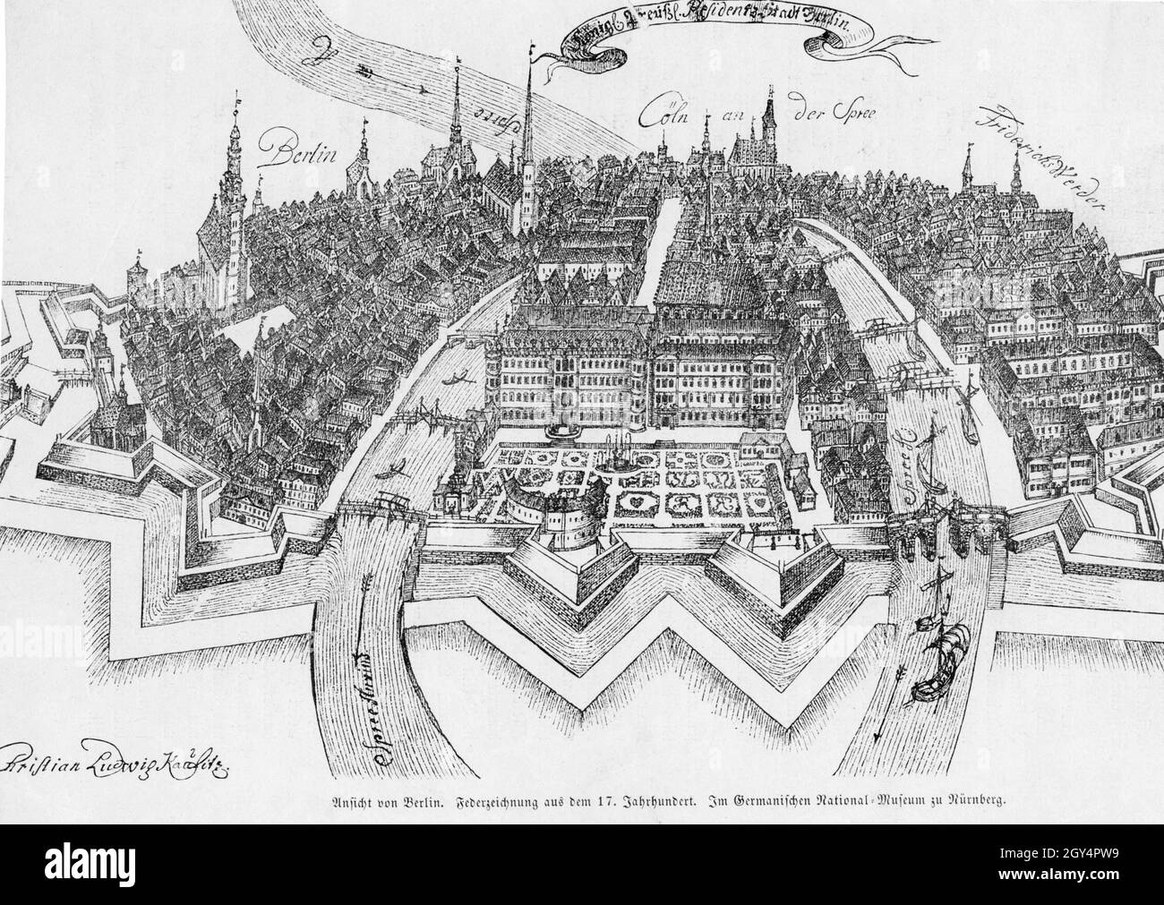 "This pen and ink drawing from the 17th century shows the ""royal ...