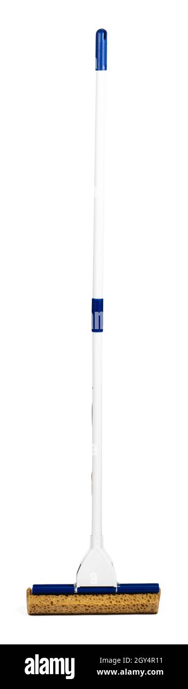Mop with sponge isolated on a white background Stock Photo - Alamy