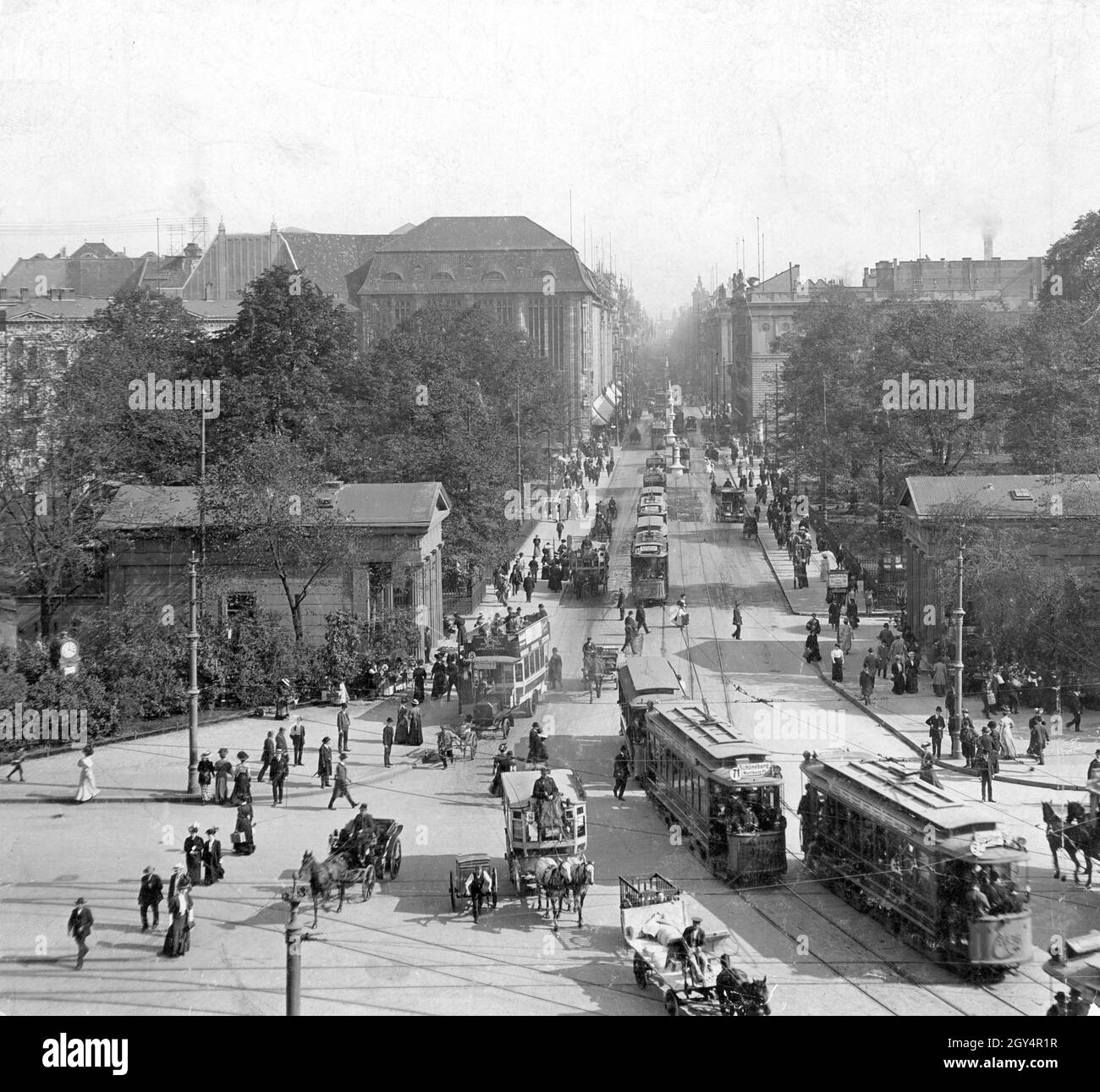Traffic flows out of Leipziger Strasse via Leipziger Platz and ...