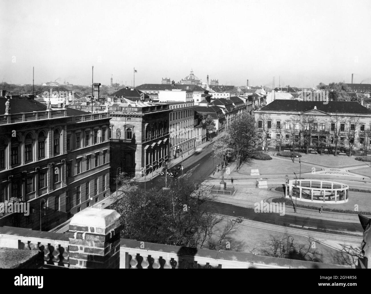 The photograph shows Wilhelmstraße and Wilhelmplatz in Berlin-Mitte in ...