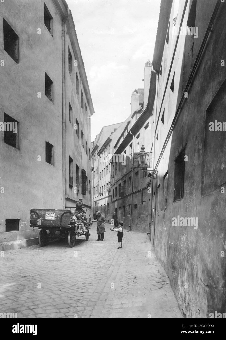 Children playing handball Black and White Stock Photos & Images - Alamy