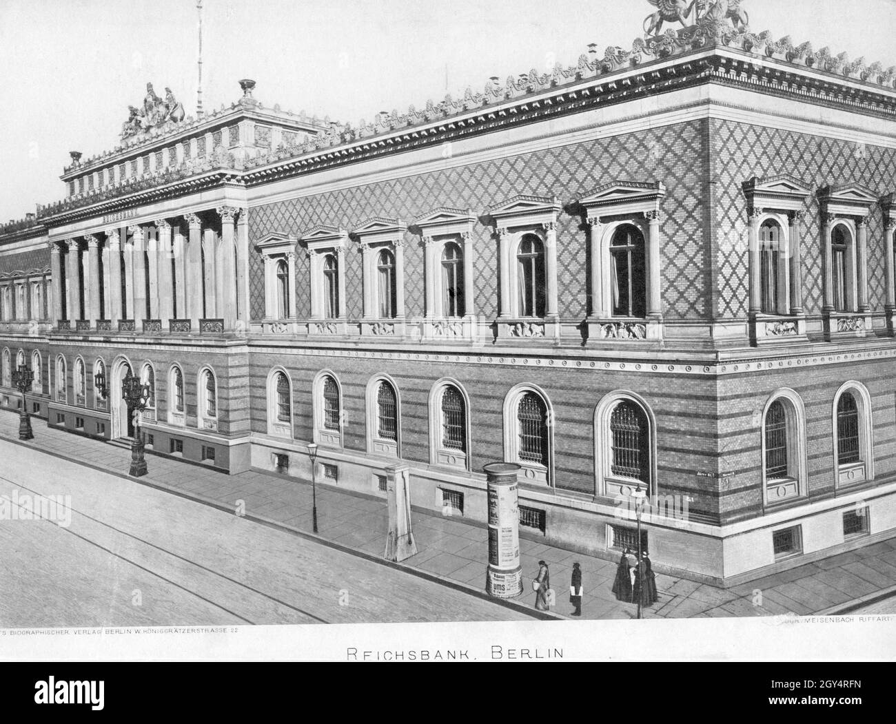 The photograph shows the Reichsbank at Jägerstrasse 34-36, corner of ...