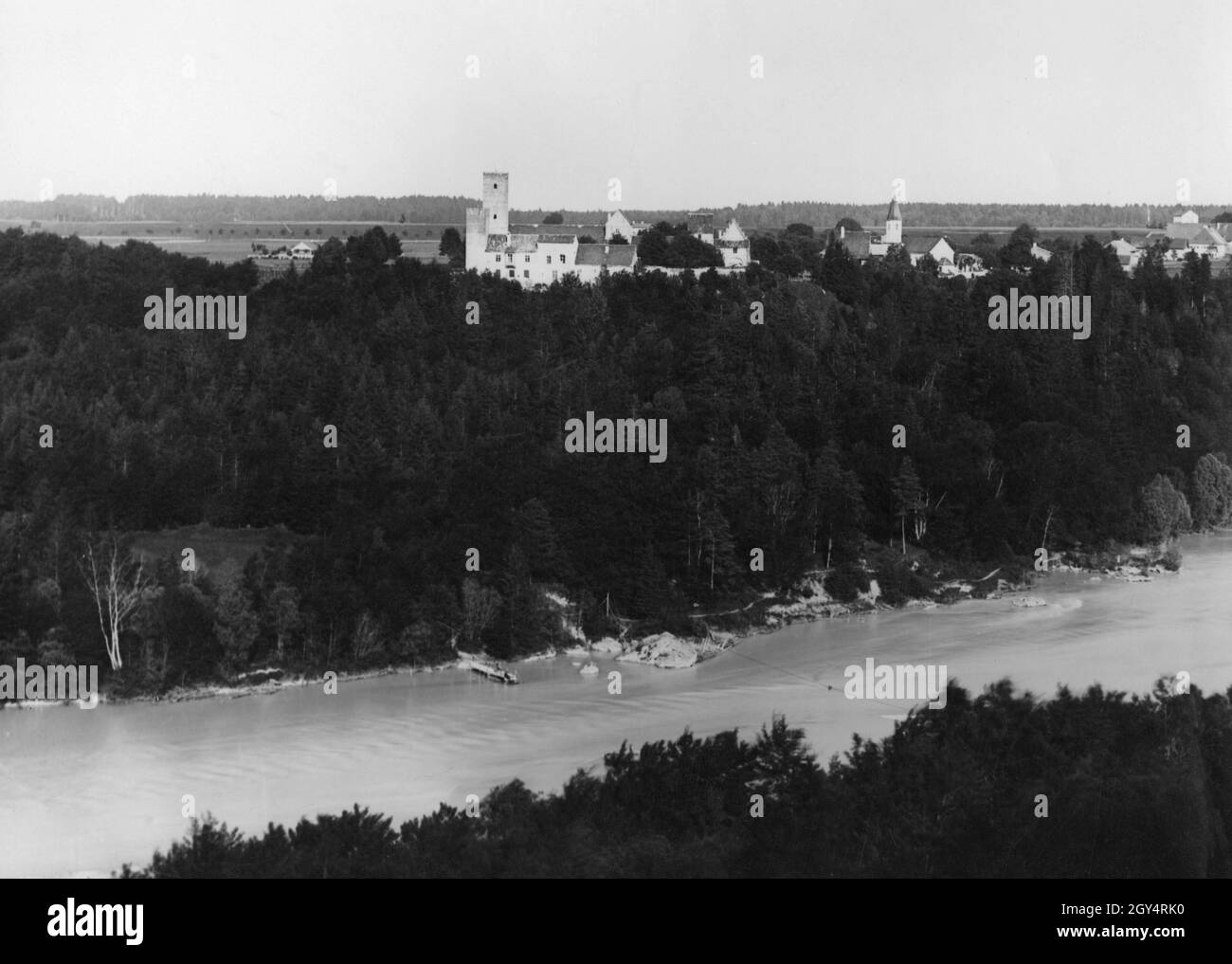 The late medieval castle Grünwald is located on the right bank of the ...