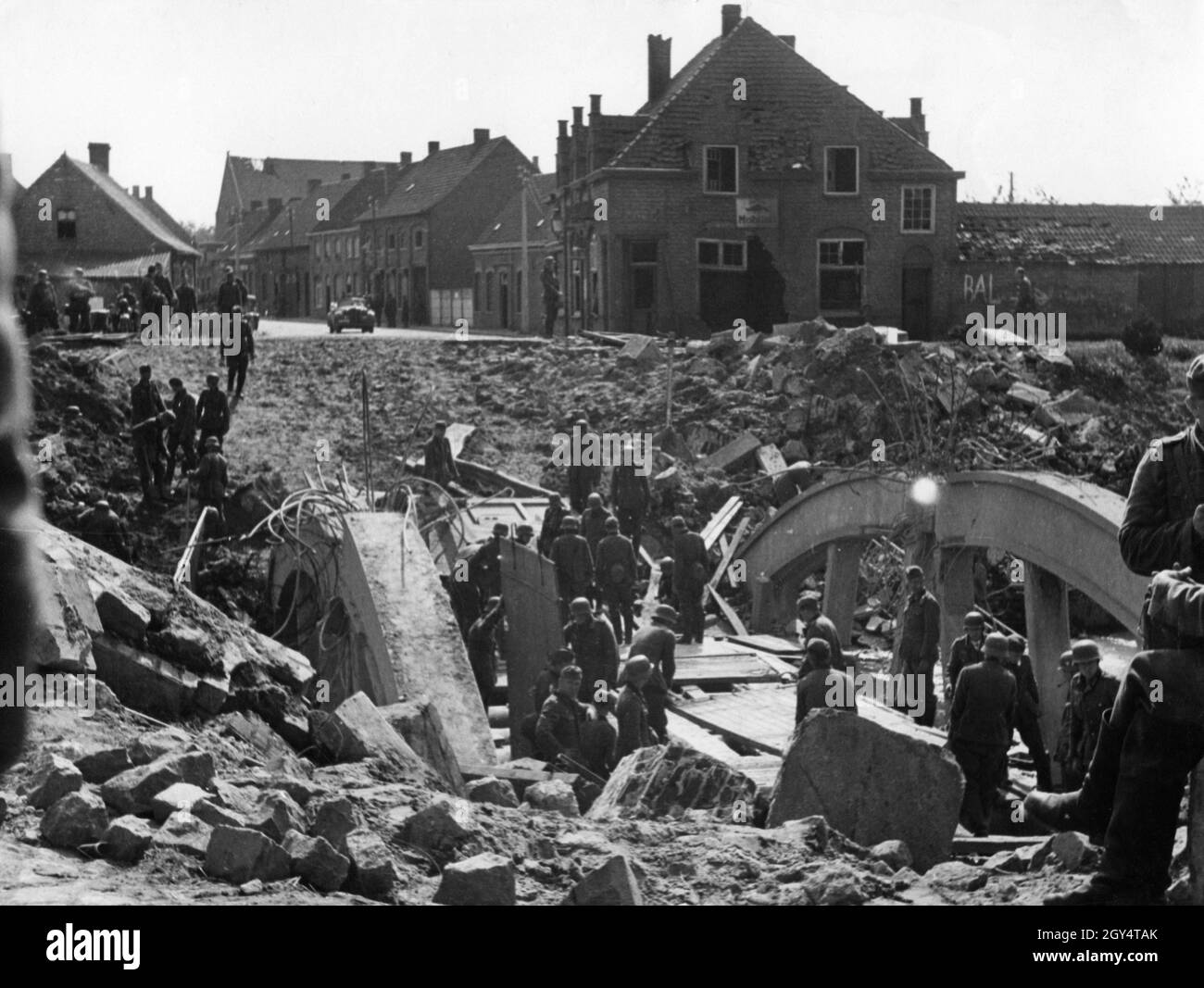 Bridge blown up hi-res stock photography and images - Alamy