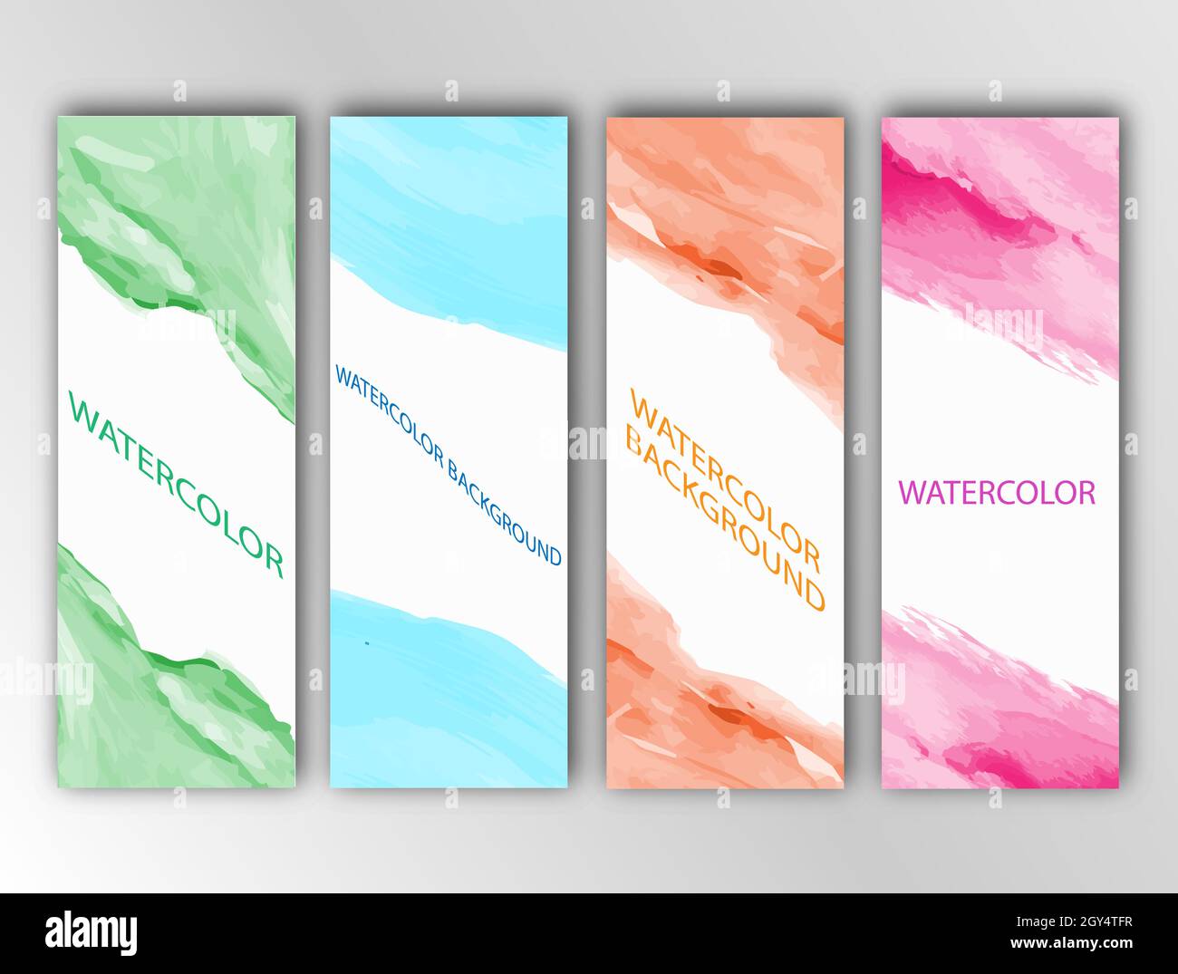 set of vector covers in watercolor style. A set of templates for ...