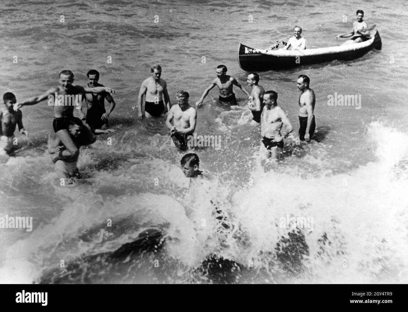 Soldiers bathing Black and White Stock Photos & Images - Alamy