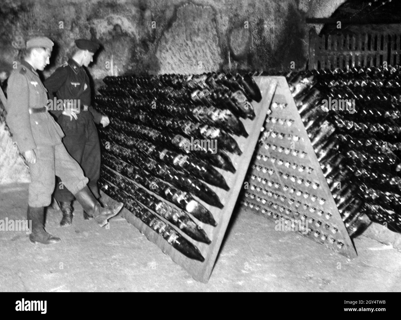 Soldiers of the Wehrmacht visit the underground champagne cellars of ...
