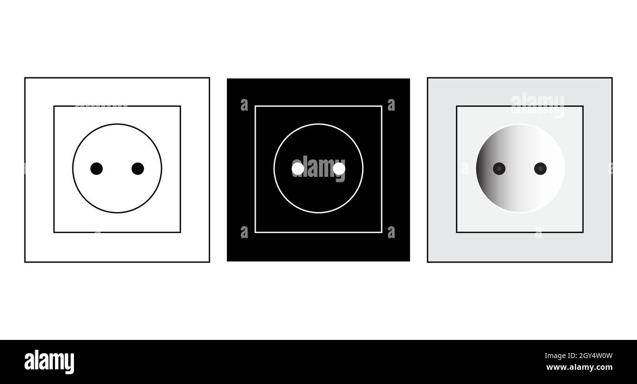 Power socket icon. Electric symbol or sign. Simple flat design of home ...