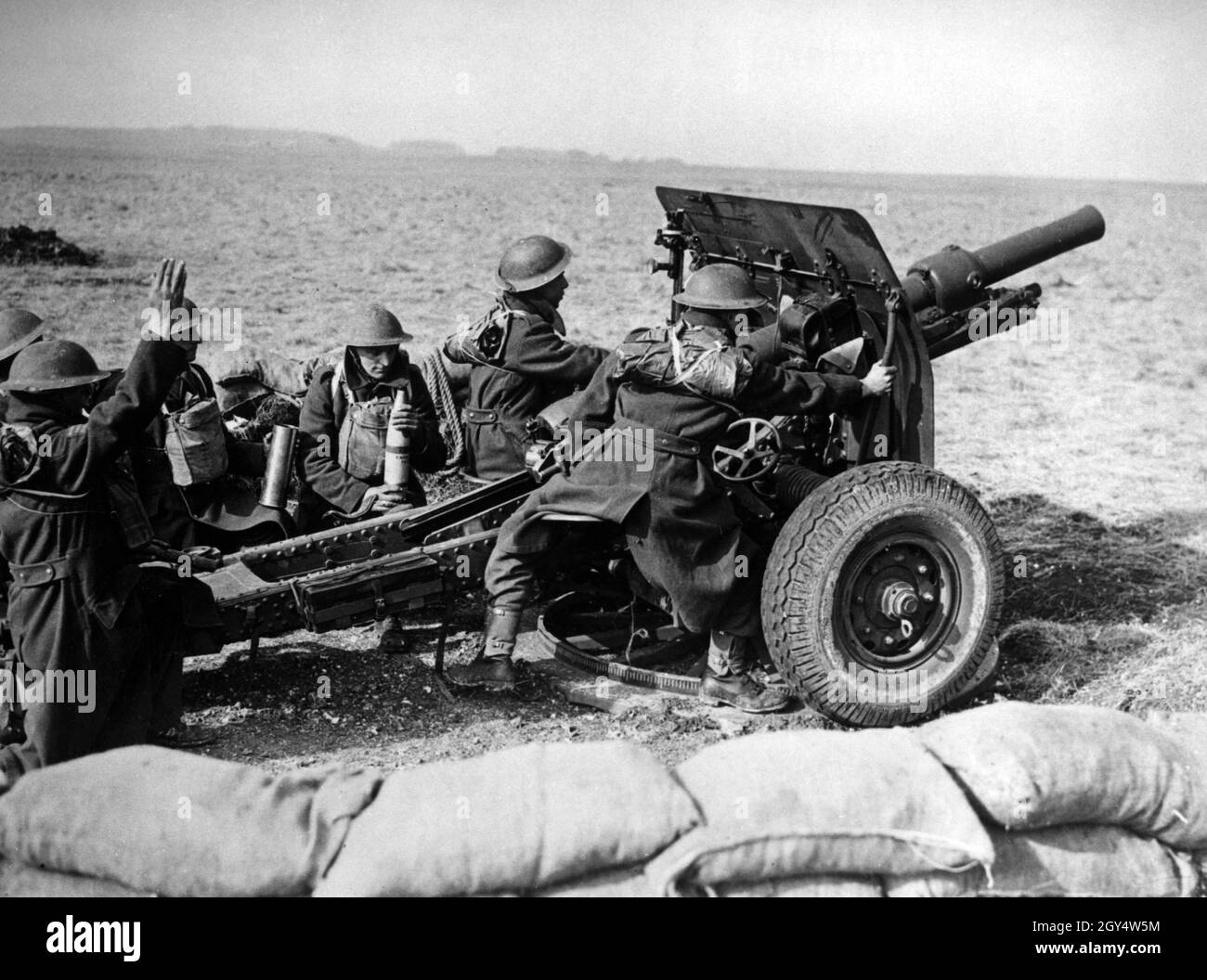 British artillerymen during a missile maneuver in France. [automated ...