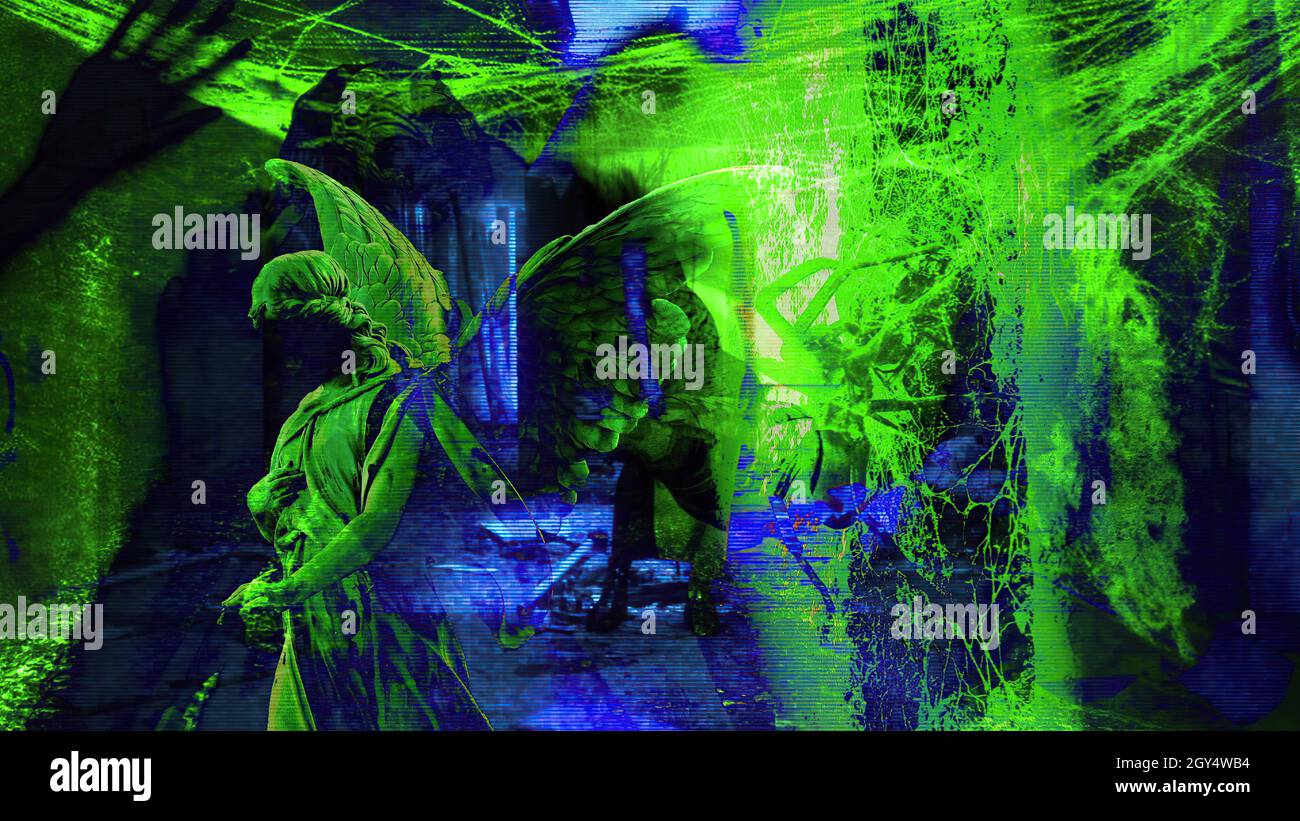 3d illustration - Horror Zombie With Effects Stock Photo - Alamy