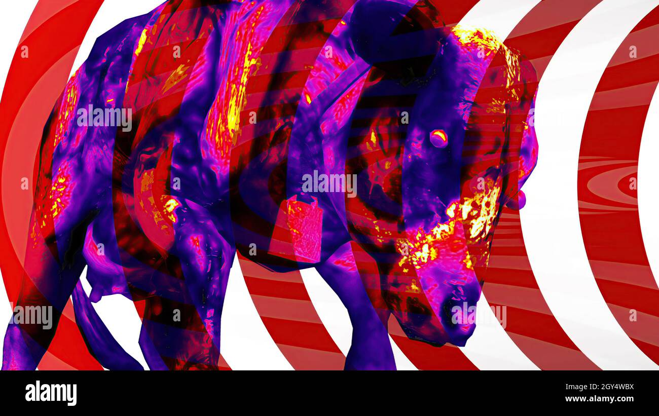 3d illustration - Horror cow Zombie With Effects Stock Photo - Alamy