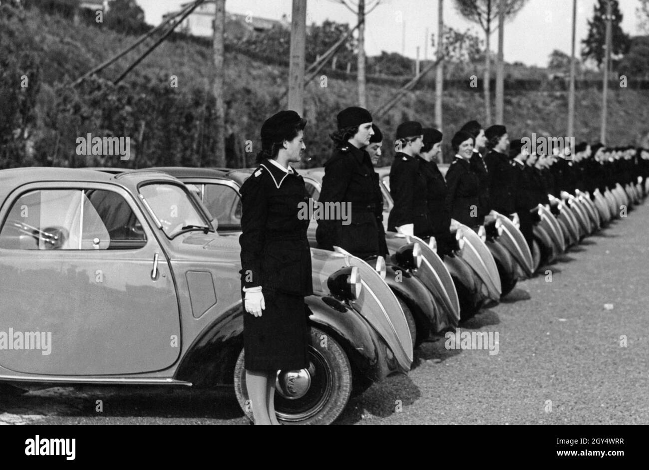 "Women riders belonging to a fascist women's organization gathered in ...