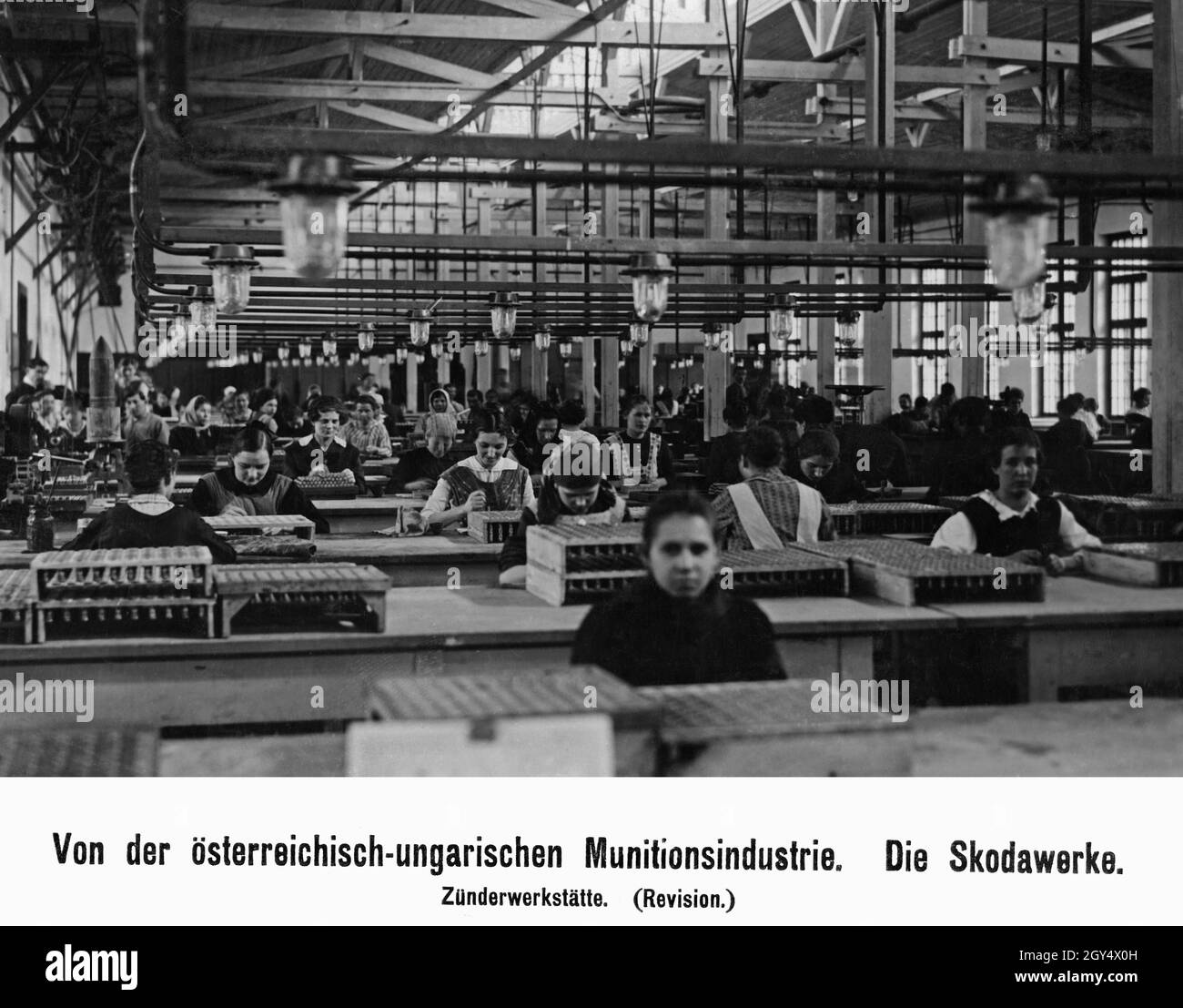 Women making munitions during World War I in an arms factory in Austria ...
