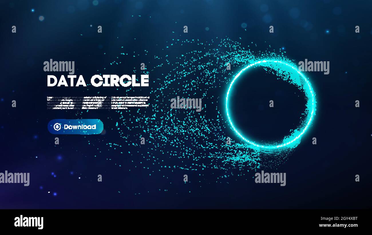 Data circle digital technology background. Internet network abstract ...