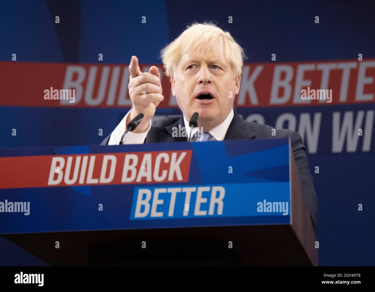 UK Prime Minister, Boris Johnson, gives his Leaders speech at the ...