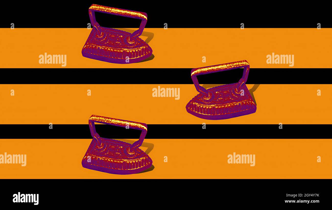 3d illustration - Closeup Of An Iron Using Steam Ironing in minimalism ...