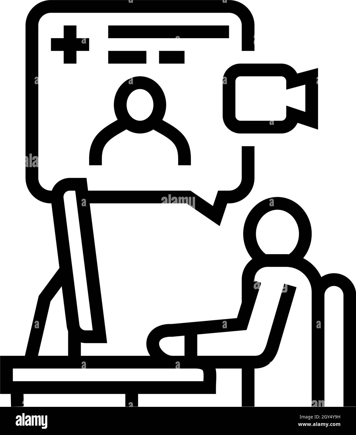 video consultation line icon vector illustration Stock Vector Image ...