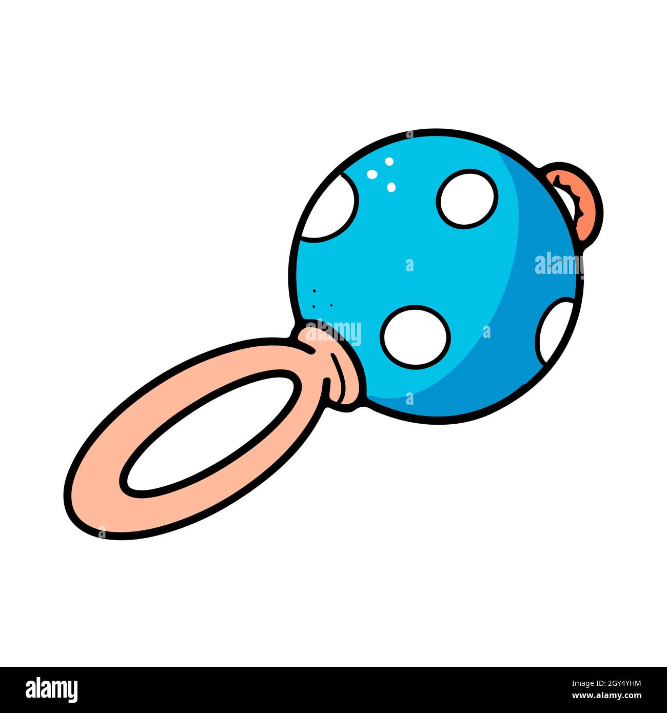 Rattle, doodle vector children illustration of cute toy isolated on ...