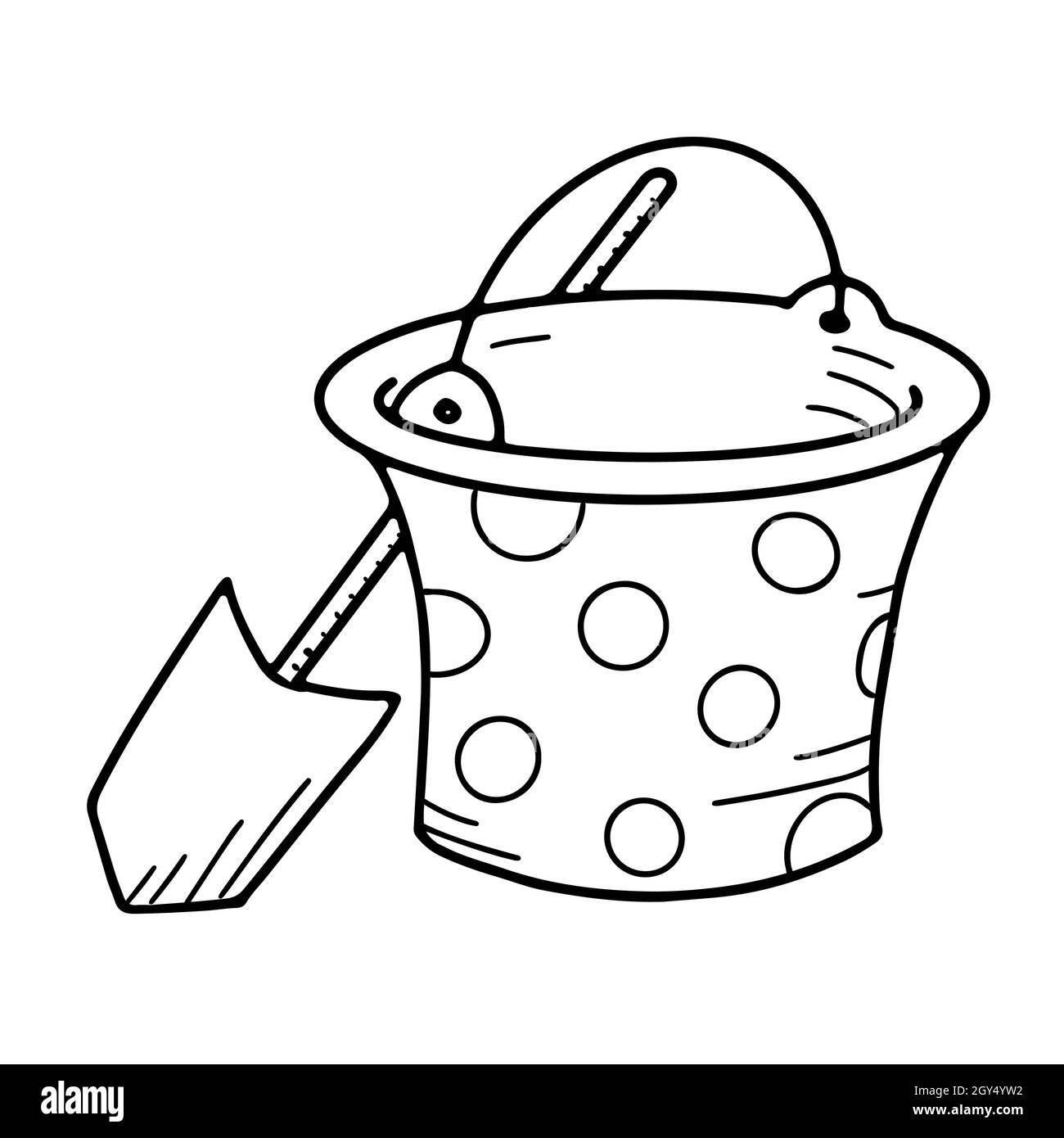 Sand Bucket And Shovel Clip Art Black And White