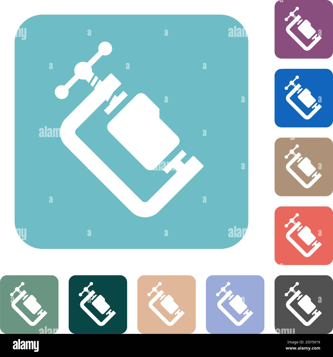 Folder compression solid white flat icons on color rounded square backgrounds Stock Vector Image ...